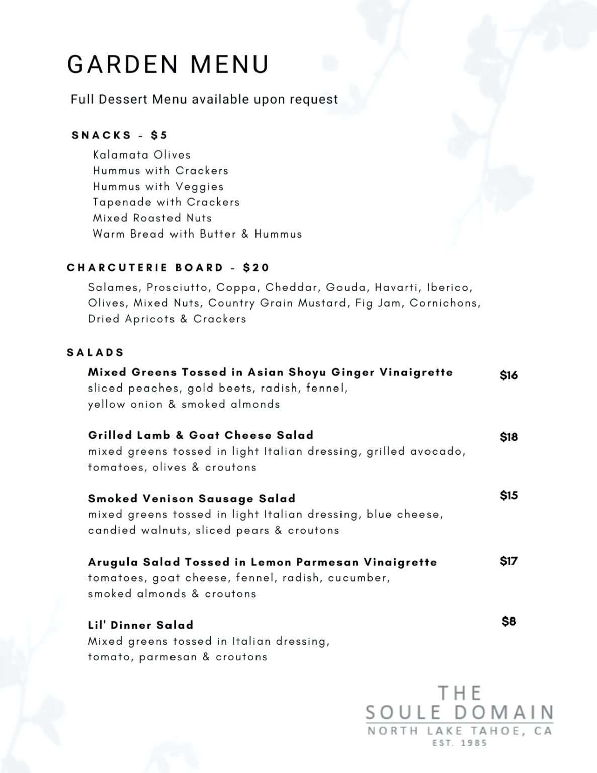 Garden Wine Bar – Soule Domain: Home of The Soule Domain at Lake Tahoe